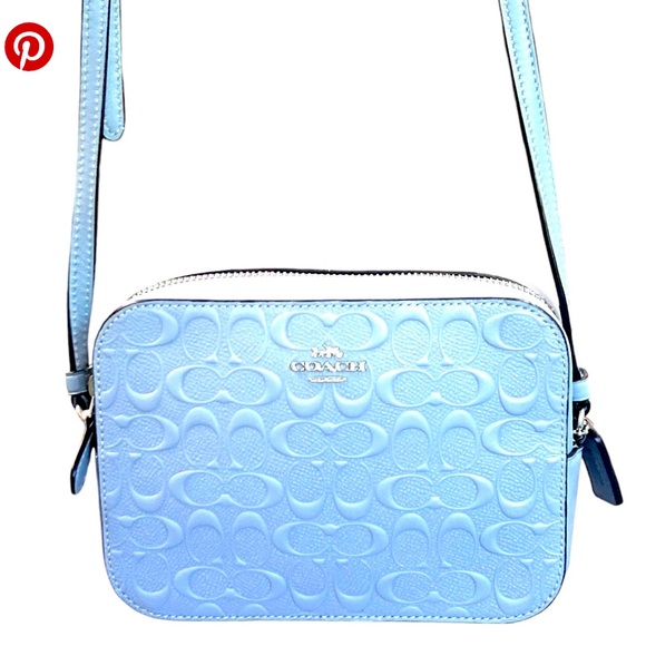 Coach | Bags | Coach Light Blue Logo Camera Crossbody Bag | Poshmark